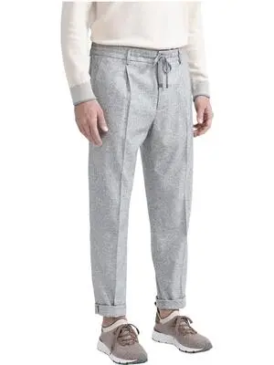 Peserico Tapered Drawstring Waist Trousers - Granite
