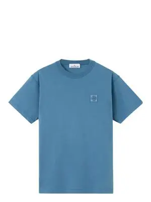 Stone Island Compass-patch Cotton T-shirt - Steel Blue