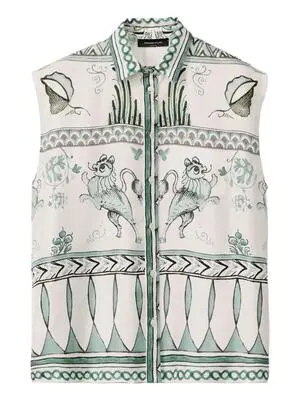 FABIANA FILIPPI Fabiana Filippi Sleeveless Printed Satin Twill Shirt