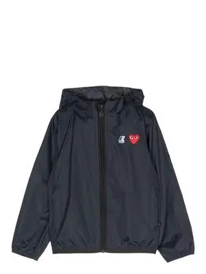 Play Comme Des Garcon X K-way Claude Hooded Rain Jacket - Black