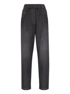 Brunello Cucinelli Brunello Cucinelli Tapered Jeans With Elastic Waist Cowboy Grey