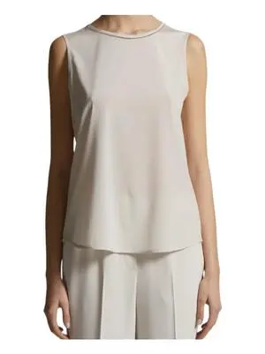 Peserico Embellished Sleeveless Top - Beige