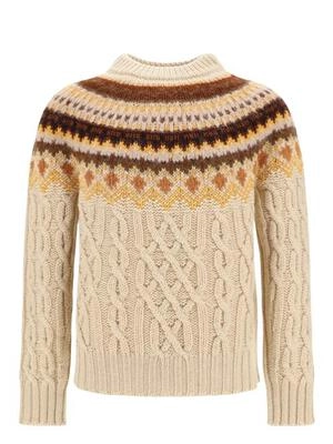 MONCLER Moncler Grenoble Fair Isle Cable Knit Jumper