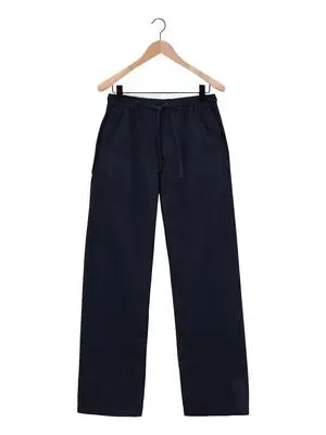 LEMAIRE Drawstring Straight-leg Pants - Gray-black