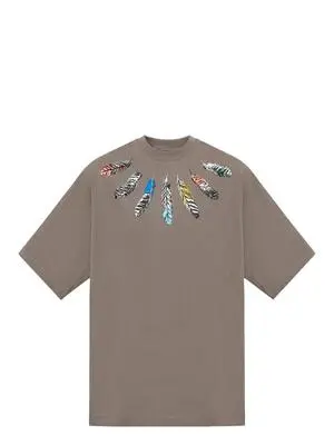 MARCELO BURLON COUNTY OF MILAN Feathers Detail T-shirt - Gray