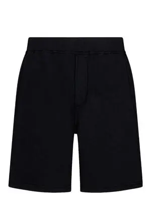 Dsquared2 Logo Print Cotton Shorts - Black