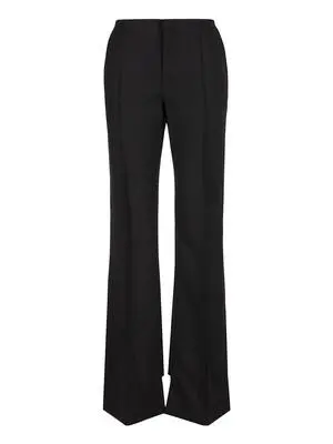Chloé Low-waisted Tailored Trousers With Asymmetrical Hem - Black