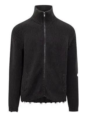 A PAPER KID Knitted Cardigan - Black