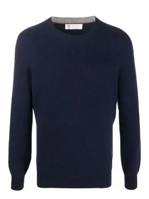 Brunello Cucinelli Crew Neck Cashmere Jumper - Black