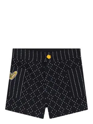Kenzo Logo Appliqué Stitched Mini Shorts - Blue