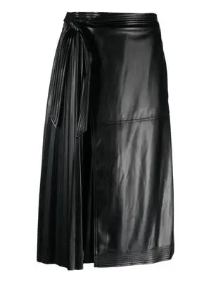 Simkhai Pleated Detail High-waist Skirt - Black