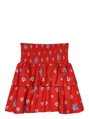 KENZO Kenzo Flounced All-Over Print Skirt
