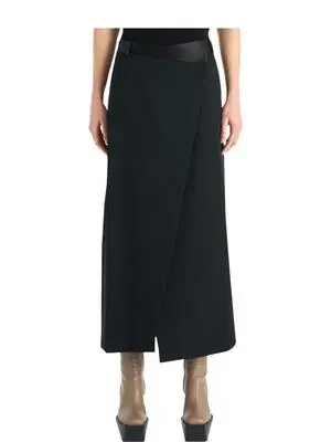 Simkhai Belted Wrap Midi Skirt - Black