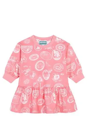 Kenzo Logo Print Dress - Pink