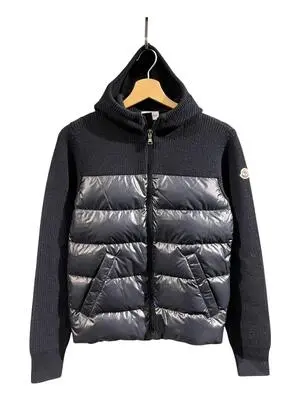 Moncler Quilted & Ribbed Hooded Zip-up Jacket - Black