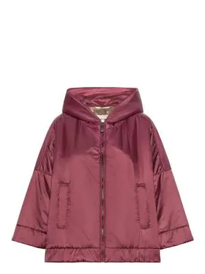 Max Mara Padded Hooded Jacket In Water-repellent Canvas - Red