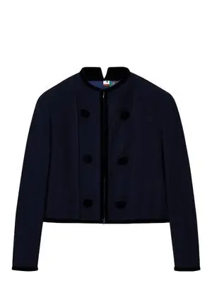 Emporio Armani Wool Casual Jacket - Navy Blue