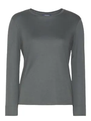 Max Mara Crew Neck Long-sleeve Top - Dark Gray