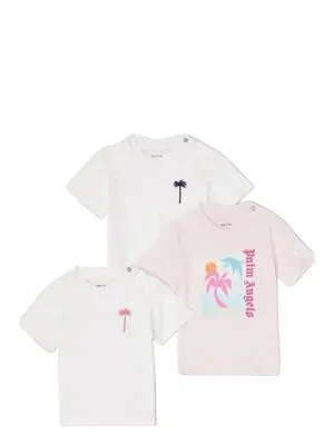 Palm Angels Logo-print Cotton T-shirt Set - White