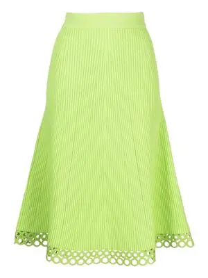Simkhai A-line Ribbed Midi Skirt - Green