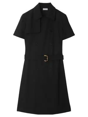 Burberry Double Breasted Belted Mini Dress - Black