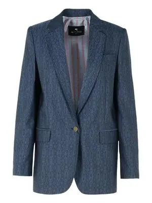 Etro Paisley Printed Blazer - Blue