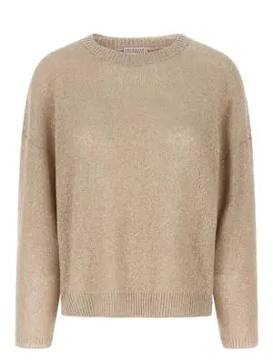 Brunello Cucinelli Sequin Embellished Crewneck Sweater - Nude