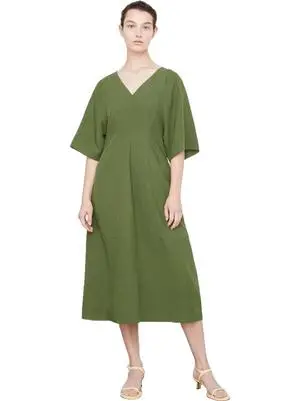 VINCE Vince Short-Sleeve V-Neck Dress