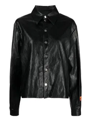 Heron Preston Long Sleeved Shirt With Logo Patch - Black