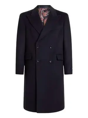 Etro Double-breasted Cashmere Coat - Black