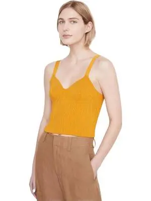 Vince Ribbed-knit Bralette Top - Nude