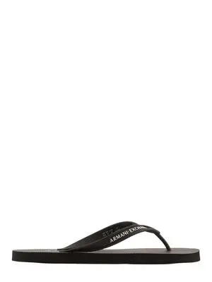Armani Exchange Logo Flip Flops - Black