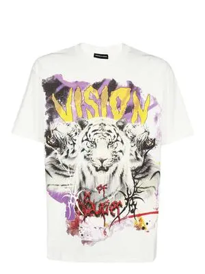 VISION OF SUPER Graphic-print Cotton T-shirt - White