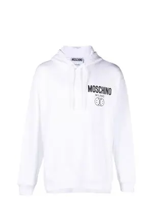 Moschino Smiley Logo Drawstring Hoodie - White
