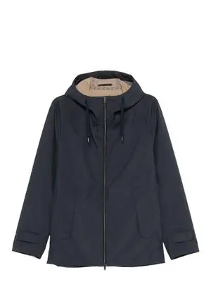 Herno Hooded Jacket With Two-way Zipper And Flap Pockets - Blue