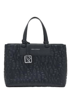 Armani Exchange Logo Allover Handbag - Black