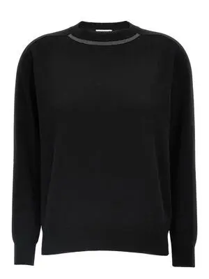 Brunello Cucinelli Crew Neck Long-sleeved Knitwear - Black