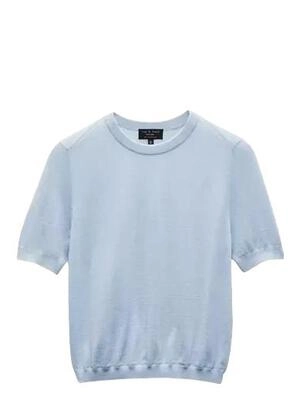 Rag & Bone Short Sleeve Knitted T-shirt - Light Blue