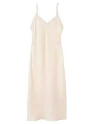 LORO PIANA Loro Piana V-Neck Midi Dress With Guipure Lace Panelling