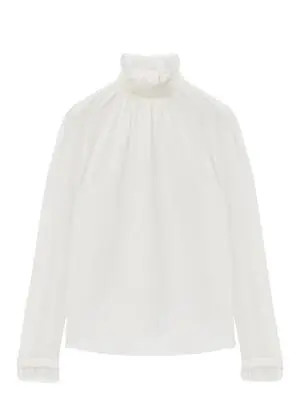 Alexander McQueen Lace Insert High Neck Top - Light Ivory