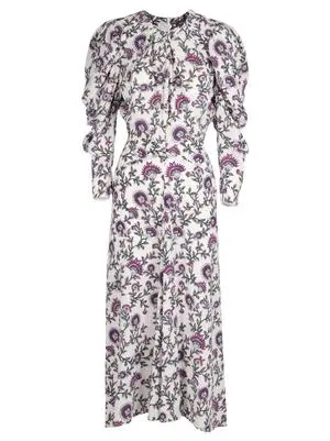 Isabel Marant Étoile Floral-print Silk Midi Dress - Gray