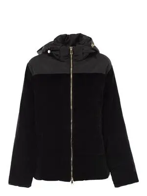 Fabiana Filippi Hooded Padded Velvet Jacket - Black