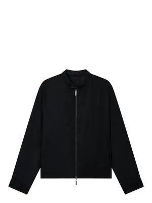 Emporio Armani Long Sleeve Cotton Zip Up Jacket - Black