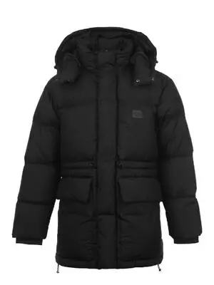 Emporio Armani Down Jacket With Drawstring Hem - Black