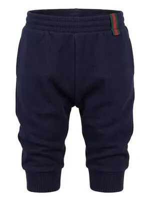 Gucci Baby Cotton Pants With Web Detail - Dark Blue