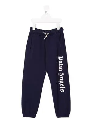 Palm Angels Logo Print Drawstring Track Pants - Black