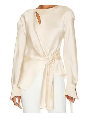 Simkhai Raffaella Knotted Long-sleeve Top - Blush