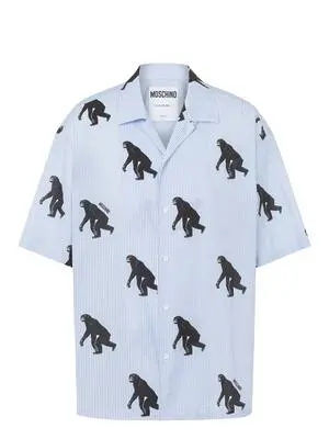Moschino Graphic Printed Short-sleeved Shirt - Azure