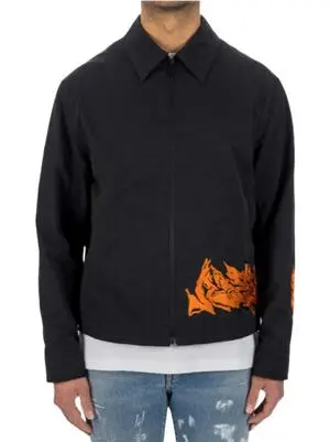 Off-White Zip-up Long-sleeve Jacket With Logo Detail - Black