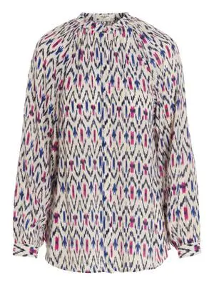 Isabel Marant Étoile Geometric Print Long-sleeve Blouse - White